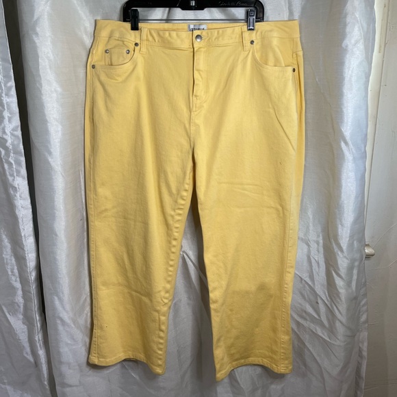 Jeans | Plus Size Vtg 9s Yellow Straight Leg Skinny Cropped Denim Jeans ...